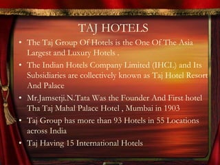 Taj Group Of Hotels | PPTX