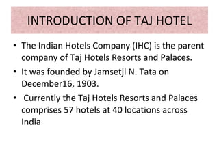 Taj Hotel | PPT