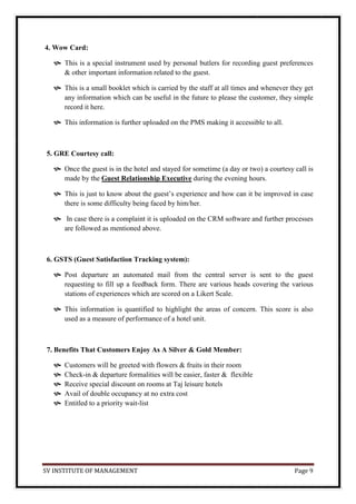 Taj hotel crm Assignment by Chirag Dabgar | PDF