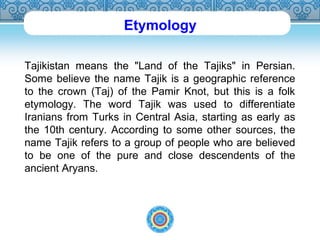 Tajikistan presentation | PPT