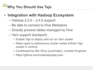 Big Data Camp LA 2014 - Apache Tajo: A Big Data Warehouse System on Hadoop | PPTX | Databases ...