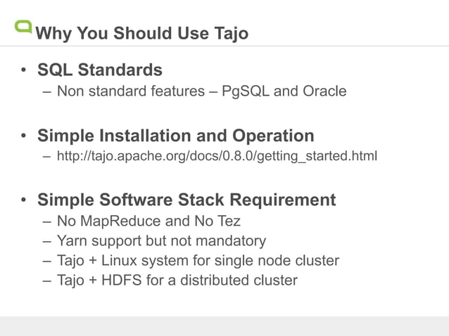 Big Data Camp LA 2014 - Apache Tajo: A Big Data Warehouse System on Hadoop | PPT