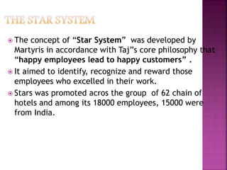 Taj People Philosophy and Star System | PPTX