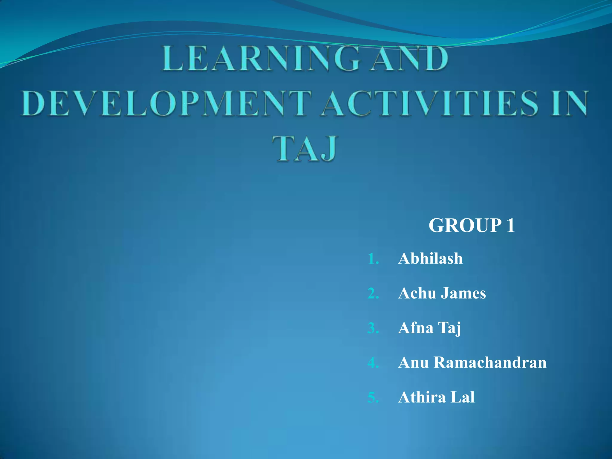 HRD initiatives of TAJ | PPTX