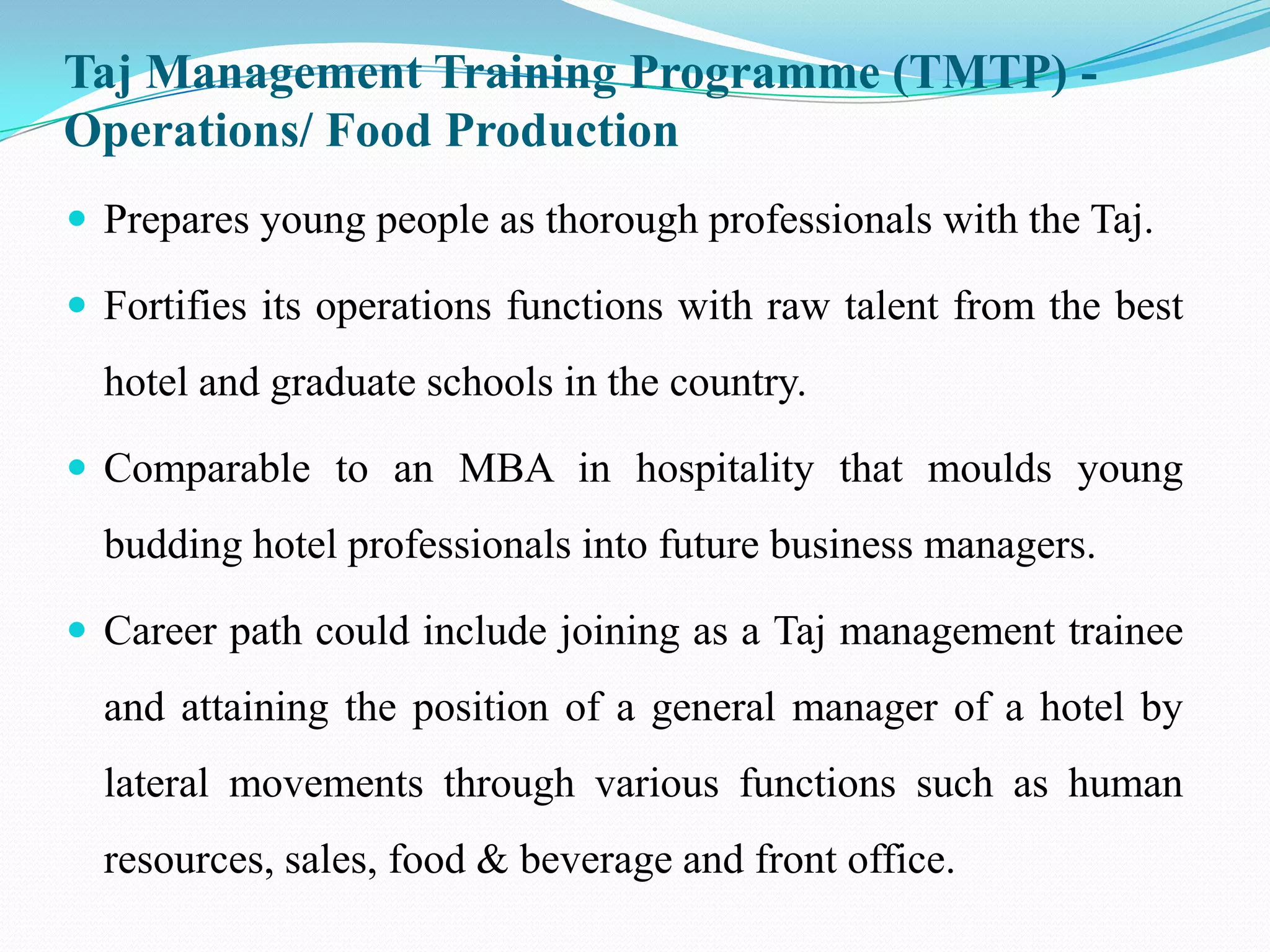 HRD initiatives of TAJ | PPTX