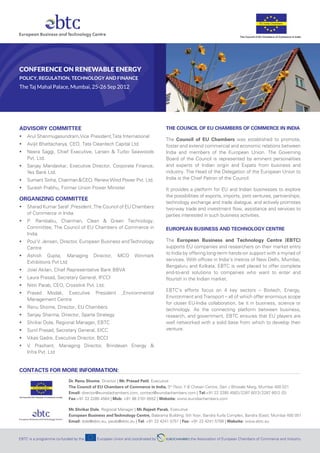 Taj renewable energy conference brochure | PDF