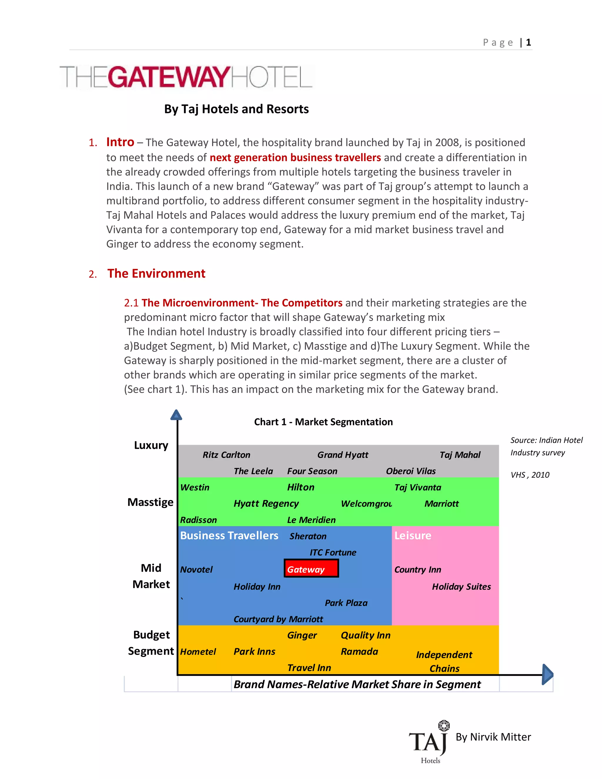 Taj | The Gateway Hotels | Marketing - PART 1 | PDF