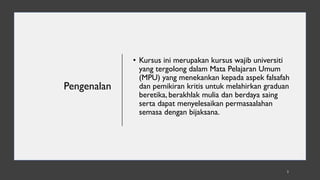 Tajuk Pengenalan Kursus CTU552 Falsafah dan Isu Semasa | PDF