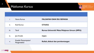 Pengenalan Kursus CTU552 Falsafah dan Isu Semasa | PDF