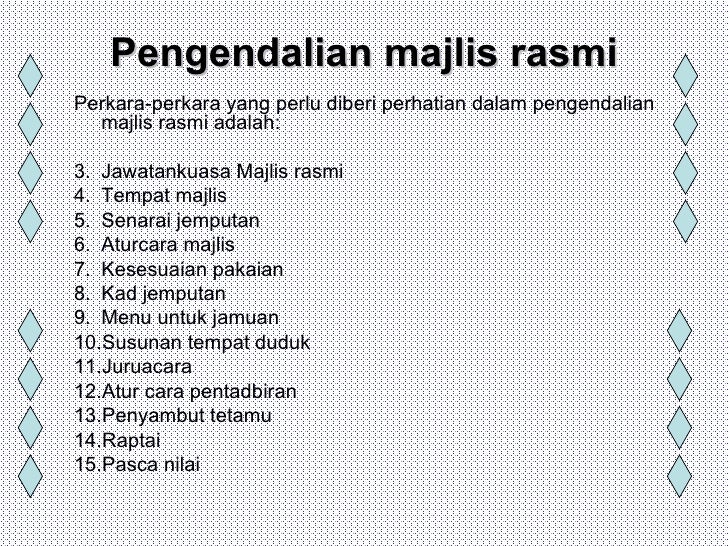 Tajuk 13 protokol majlis rasmi