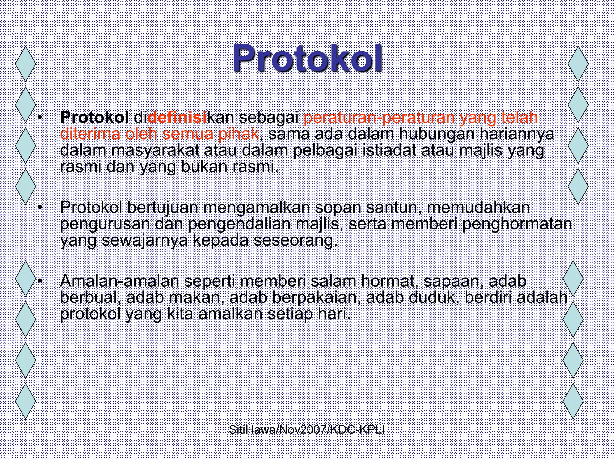 Tajuk 13 protokol majlis rasmi | PPT