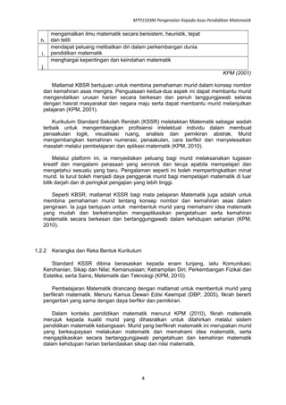 Tajuk 1 matematik & kurikulum | DOC