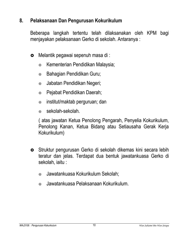 Tajuk 1 pengenalan kepada gerak kerja kokurikulum | PDF