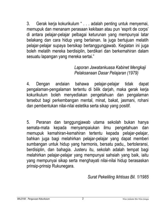 Tajuk 1 pengenalan kepada gerak kerja kokurikulum | PDF