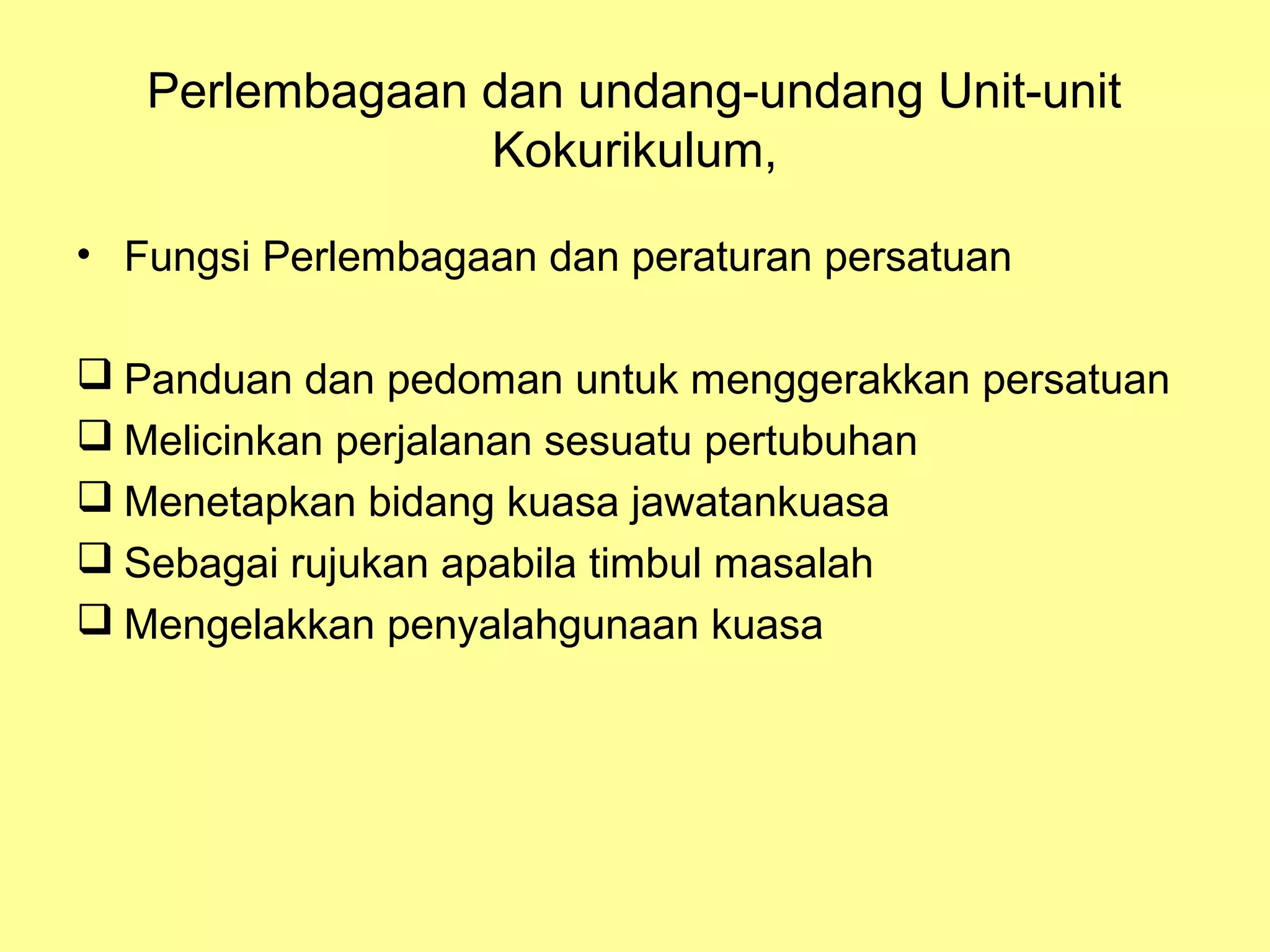 Tajuk 2 Penubuhan Unit-Unit Kokurikulum | PPT