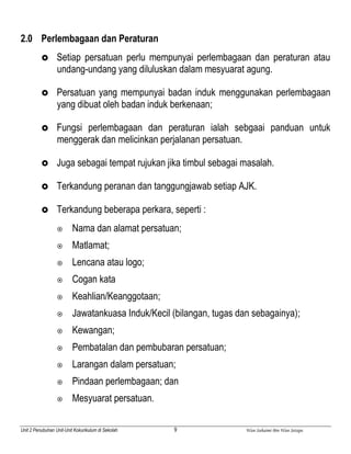 Tajuk 2 penubuhan unit unit kokurikulum di sekolah | PDF