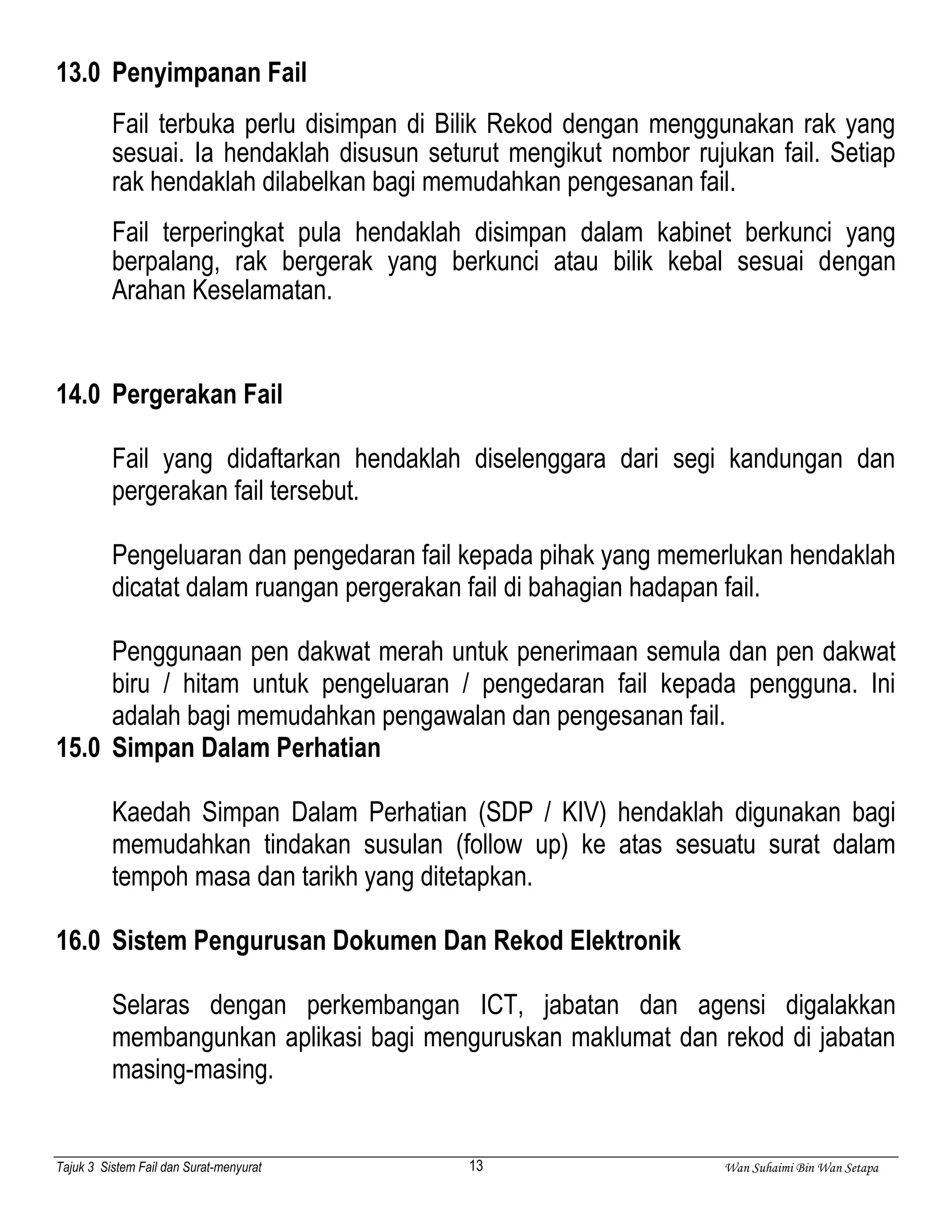 Tajuk 3 sistem fail dan surat menyurat 1 | PDF
