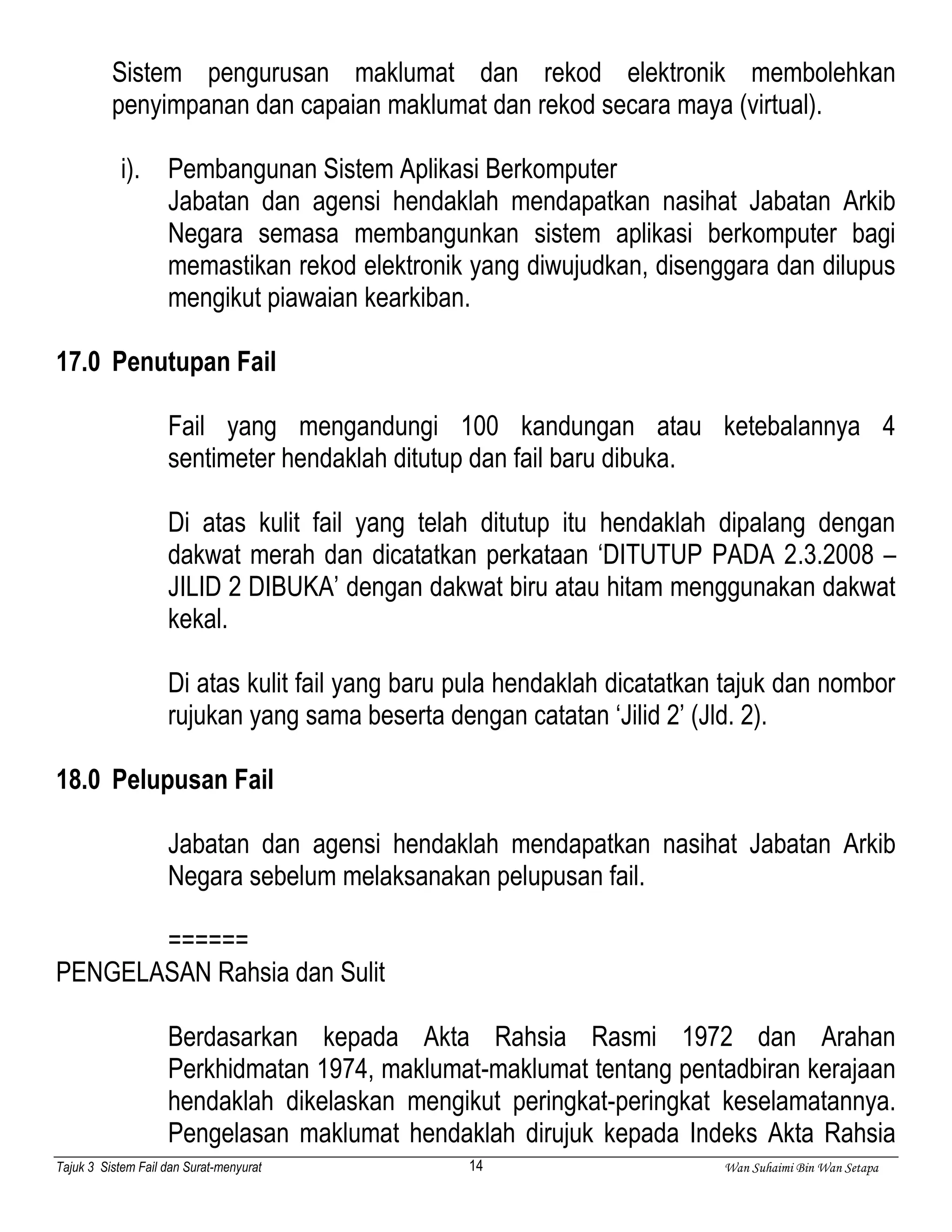 Tajuk 3 sistem fail dan surat menyurat 1 | PDF