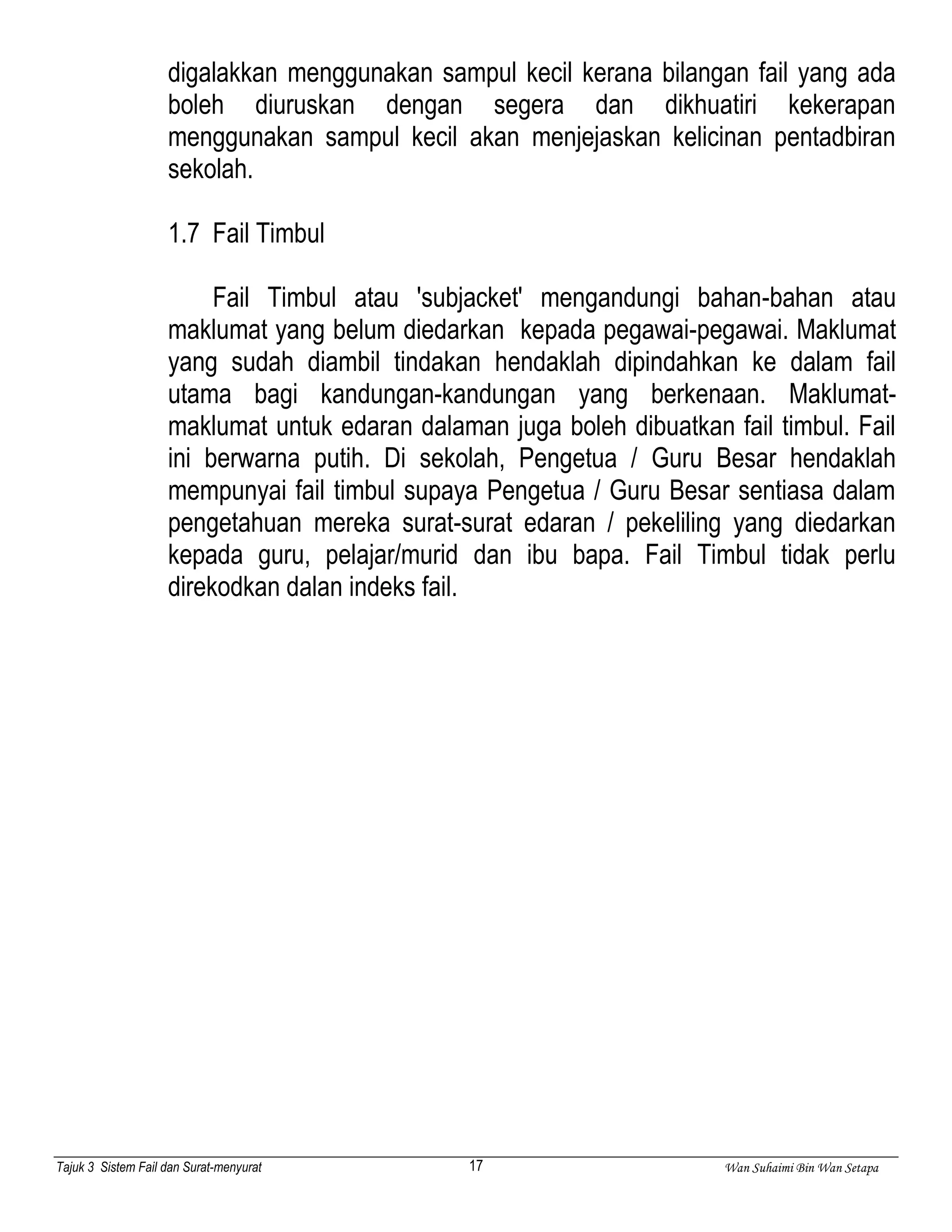 Tajuk 3 sistem fail dan surat menyurat 1 | PDF