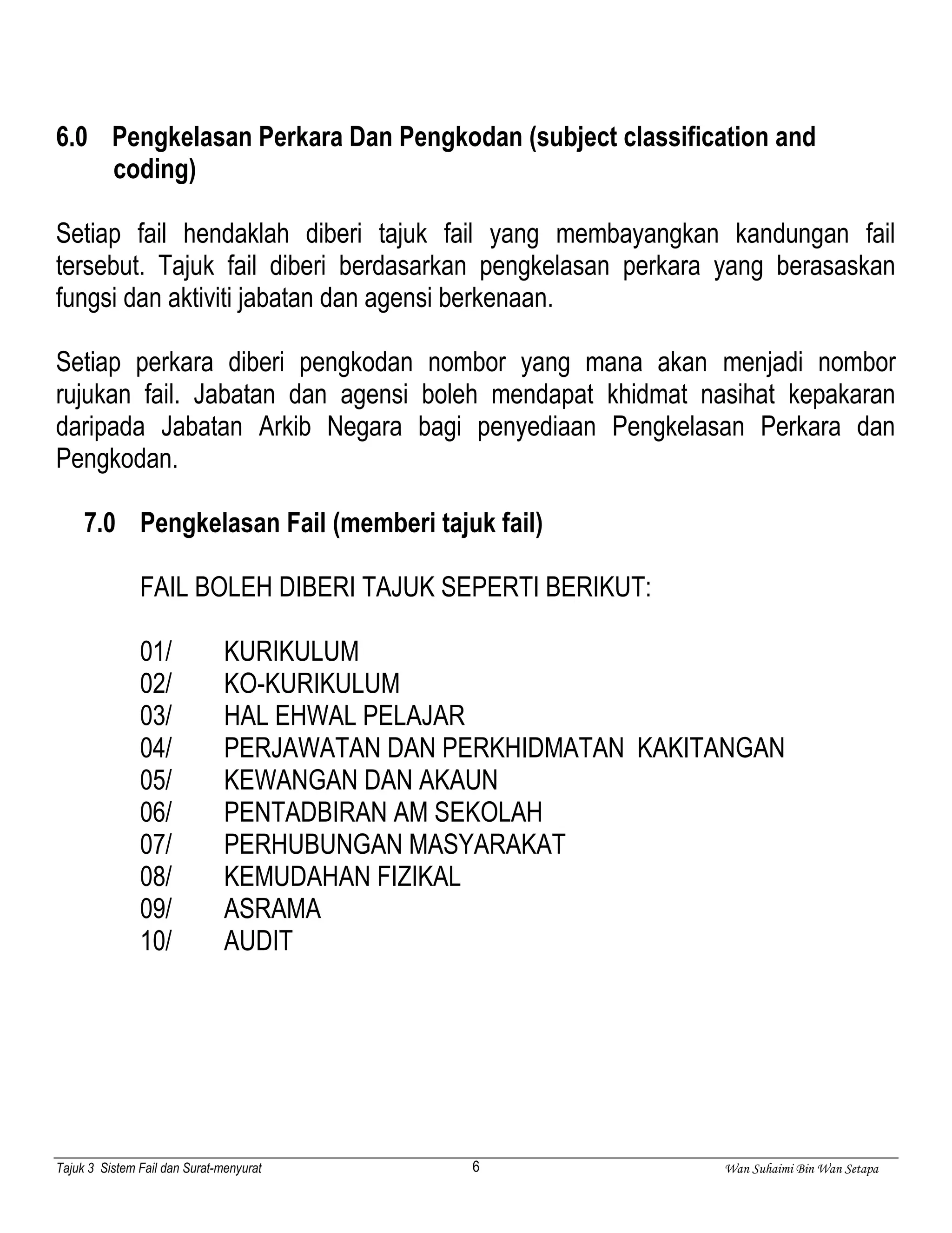 Tajuk 3 sistem fail dan surat menyurat 1 | PDF