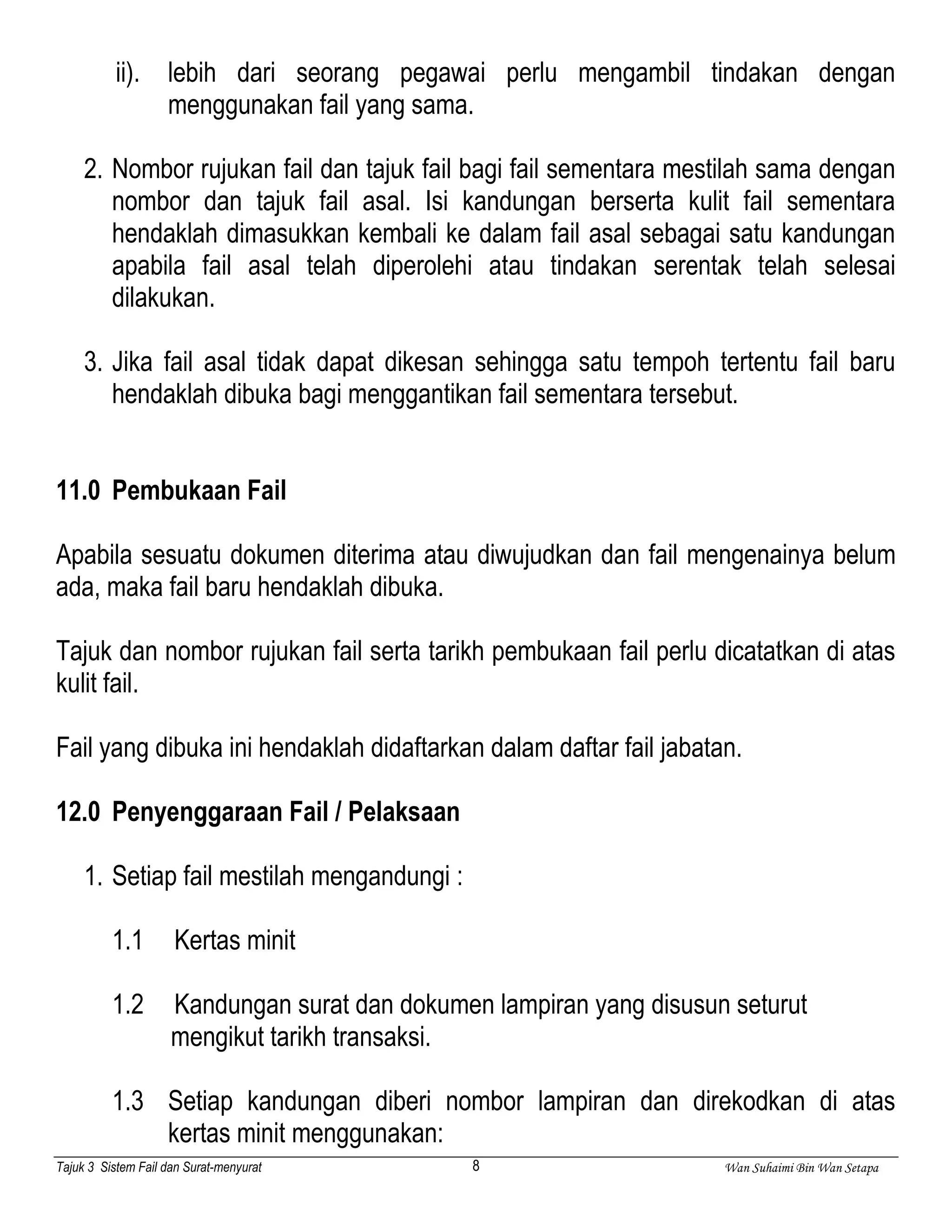 Tajuk 3 sistem fail dan surat menyurat 1 | PDF