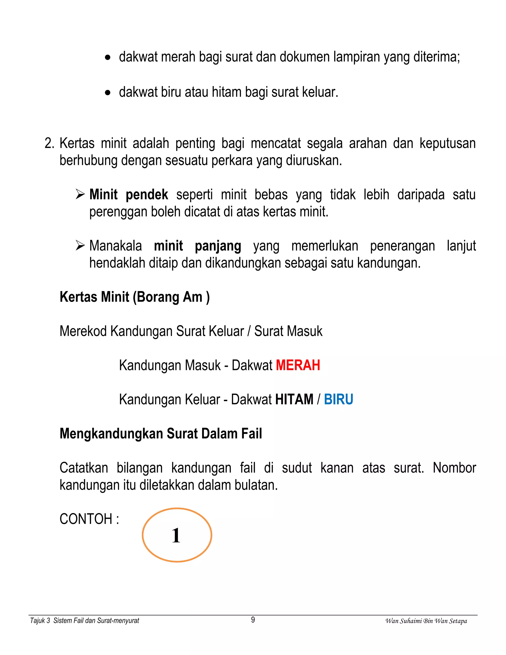 Tajuk 3 sistem fail dan surat menyurat 1 | PDF