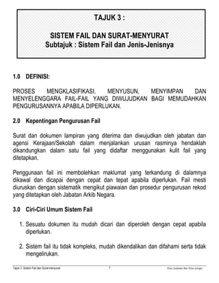 Tajuk 3 sistem fail dan surat menyurat 1 | PDF