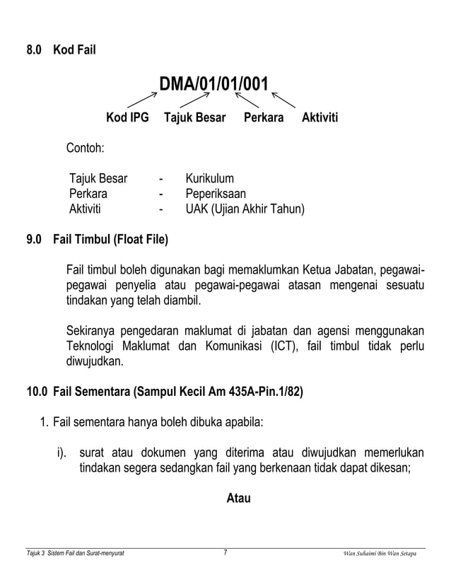 Tajuk 3 sistem fail dan surat menyurat 1 | PDF