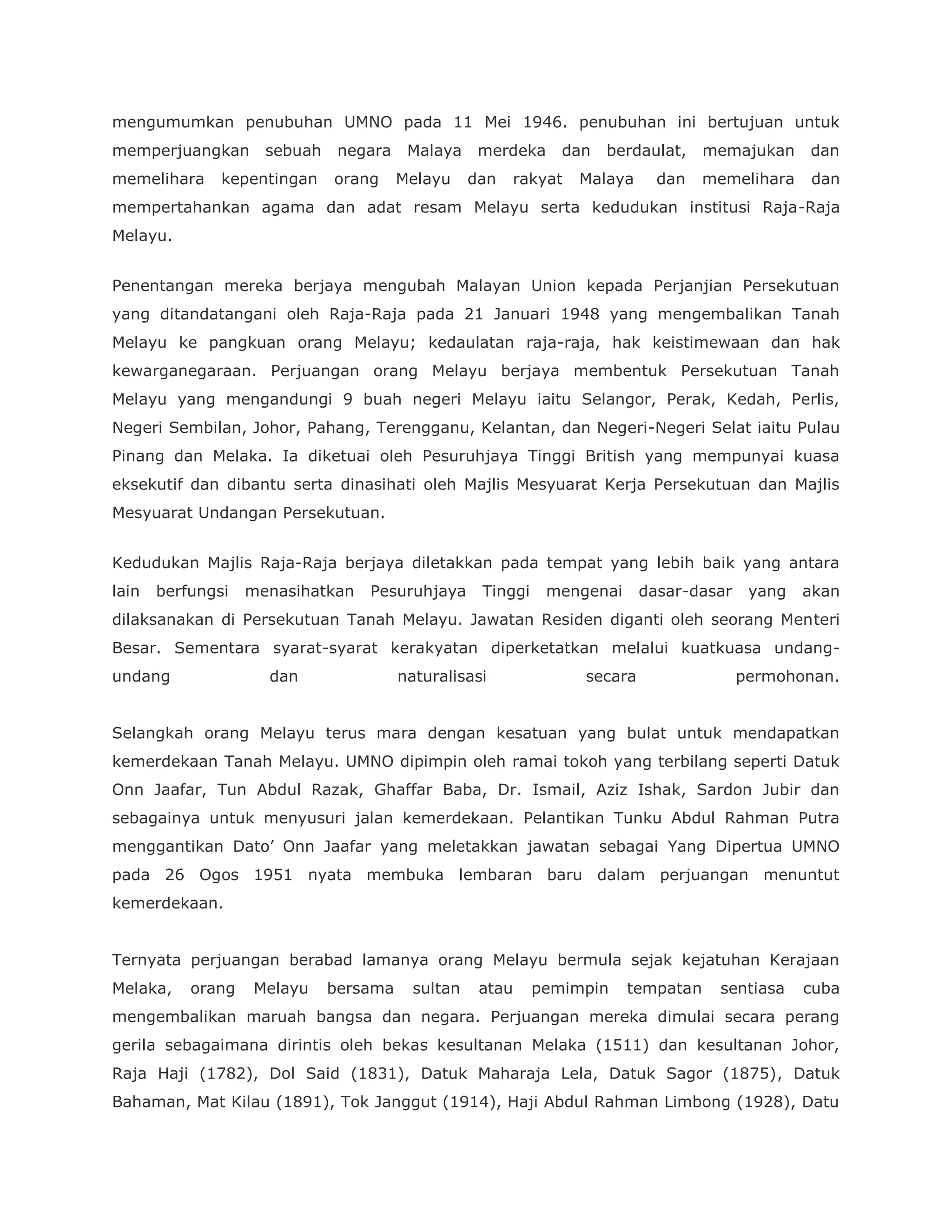perjuangan mencapai kemerdekaan | DOCX