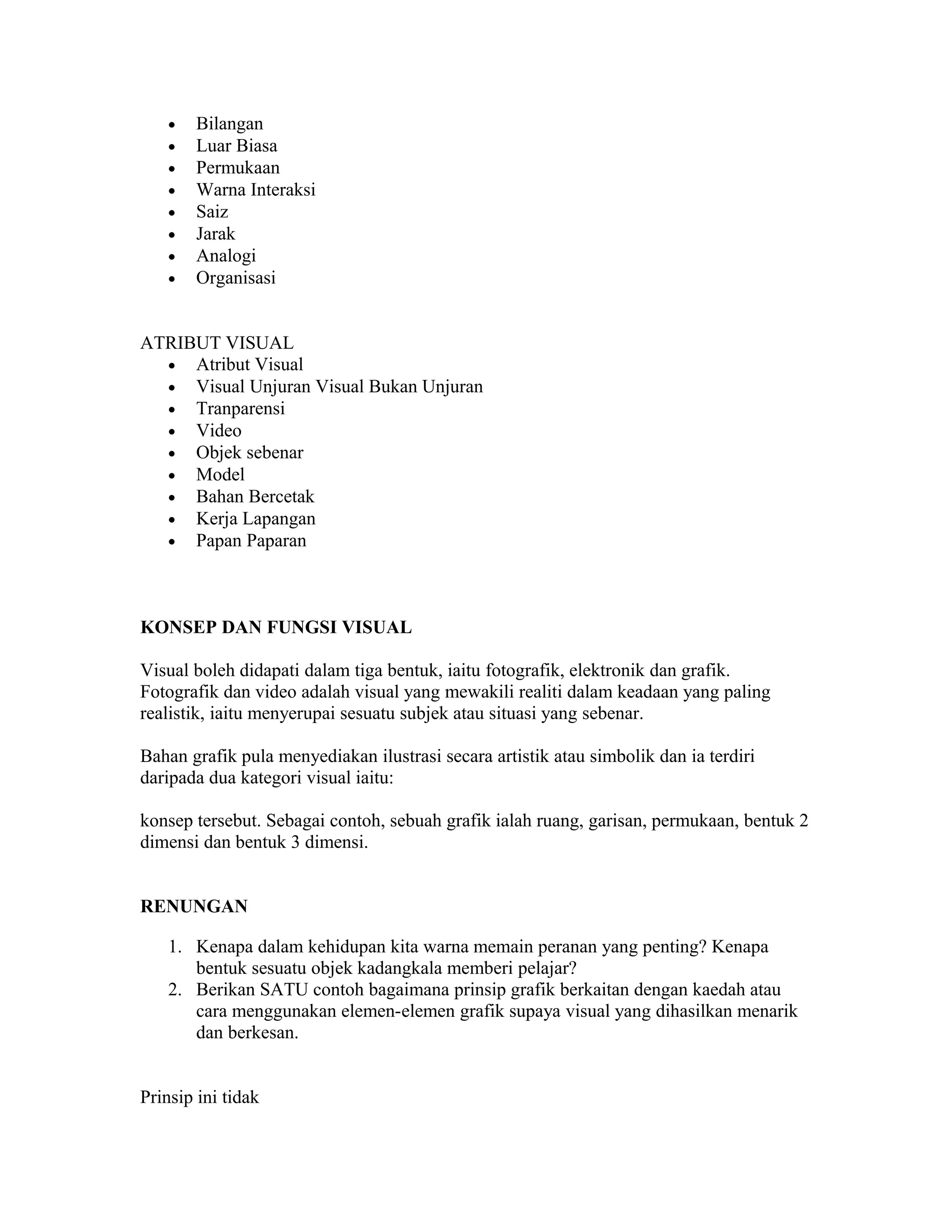 Tajuk 5 reka bentuk visual | DOC