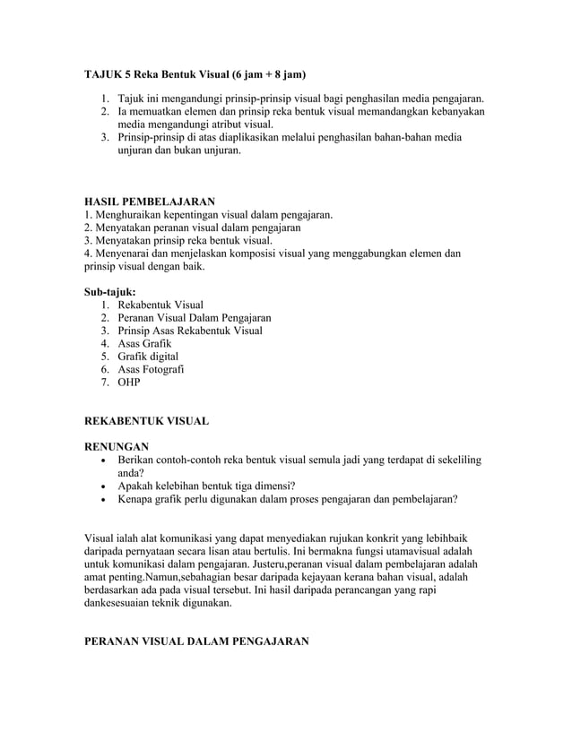 Tajuk 5 reka bentuk visual | PDF
