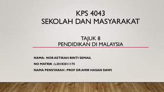 Tajuk 8 pend di malaysia | PPT