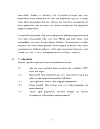 PROFESIONALISME GURU NOVIS DALAM PENGAJARAN DAN PEMBELAJARAN (P&P) | DOCX