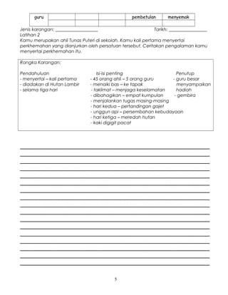 Tajuk karangan bm y5 2015 | DOC