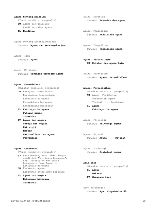 Daftar Tajuk Subjek PerpusNas kumulasi tahun 2002-2010 | PDF Daftar Tajuk Subjek PerpusNas kumulasi tahun 2002-2010 | PDF