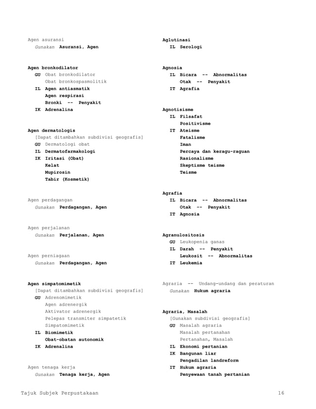 Daftar Tajuk Subjek PerpusNas kumulasi tahun 2002-2010 | PDF Daftar Tajuk Subjek PerpusNas kumulasi tahun 2002-2010 | PDF