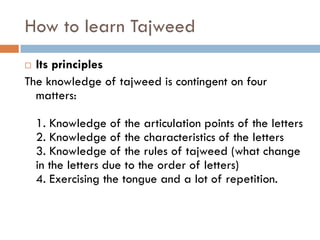 Tajweed lessons-points ofarticulation-english | PDF