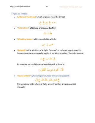 Tajweed for dummies by learn quran kids | PDF