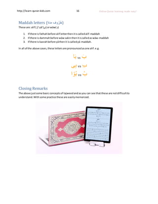 Tajweed for dummies by learn quran kids | PDF