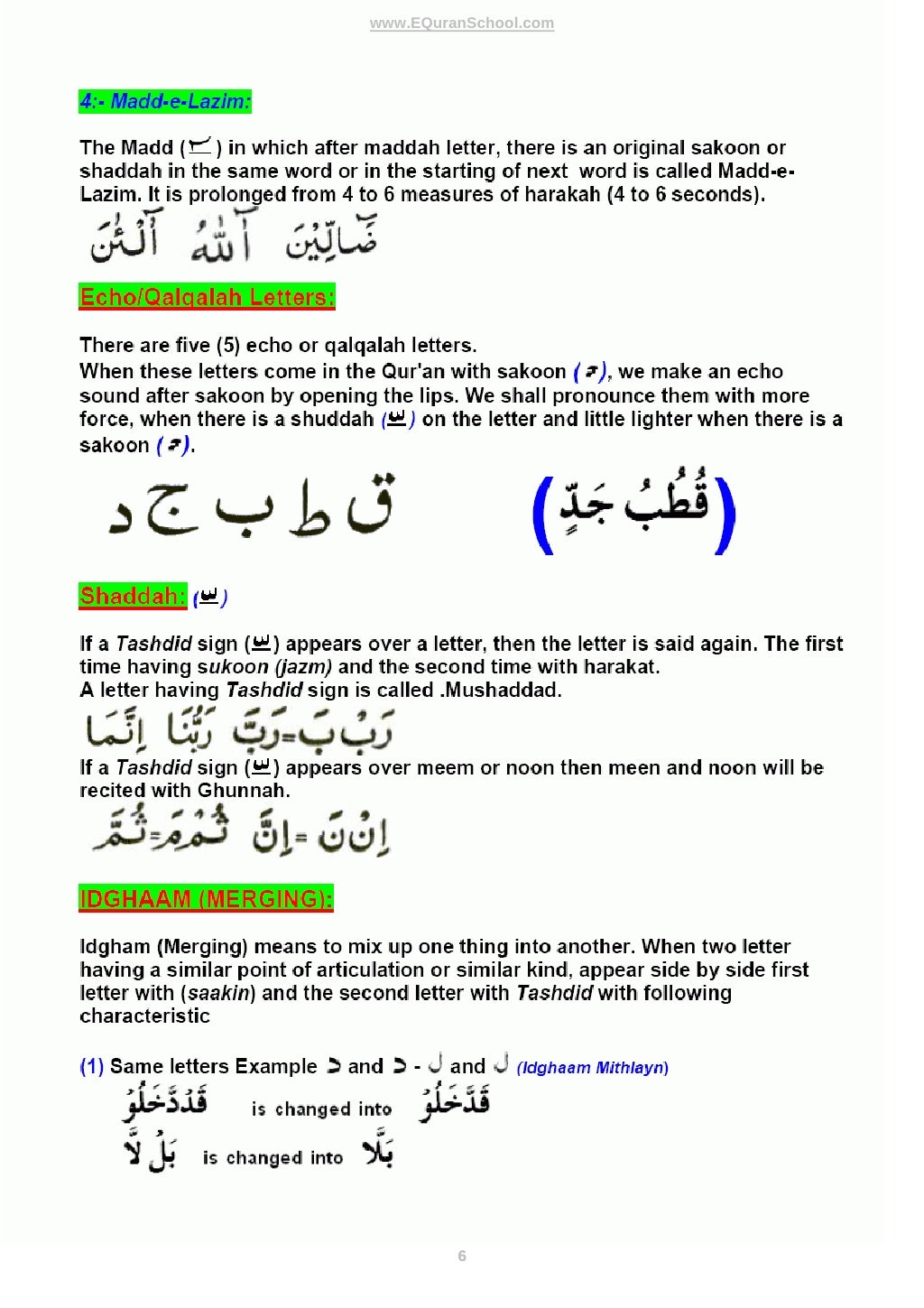Tajweed Rules -:- Learn Quran with Basic Rules of Tajweed - Learn Bol…