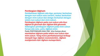 TAJWID-IDGAM DALAM BACAAN AL-QURANUL KARIM | PPTX