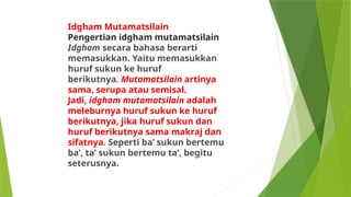 TAJWID-IDGAM DALAM BACAAN AL-QURANUL KARIM | PPTX