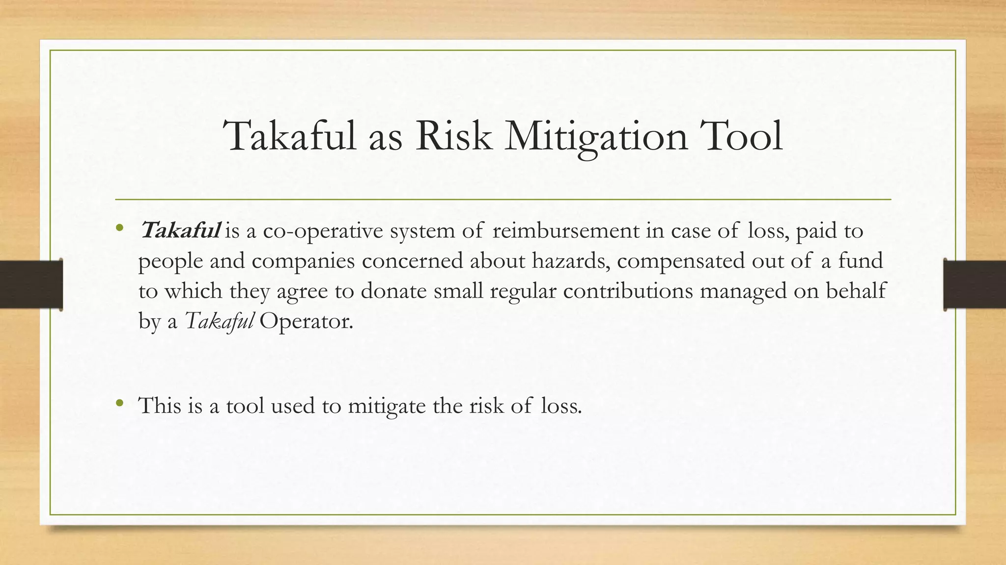 Takaful and Re-Takaful Explained | PPTX