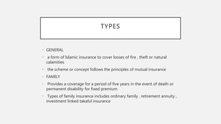 Takaful insurance, Terminologies used, history of takaful, principles ...