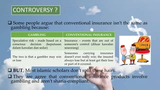 TAKAFUL (ISLAMIC INSURANCE) vs CONVENTIONAL INSURANCE | PPTX | Business ...