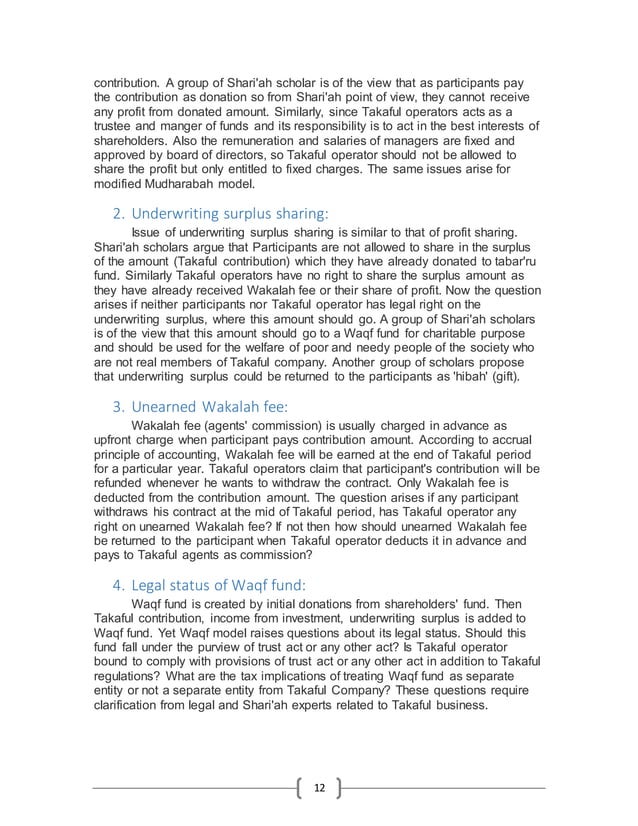 Takaful models and issues | DOCX | Mutual Funds | Personal Investing