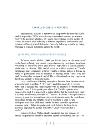 Takaful models and issues | DOCX