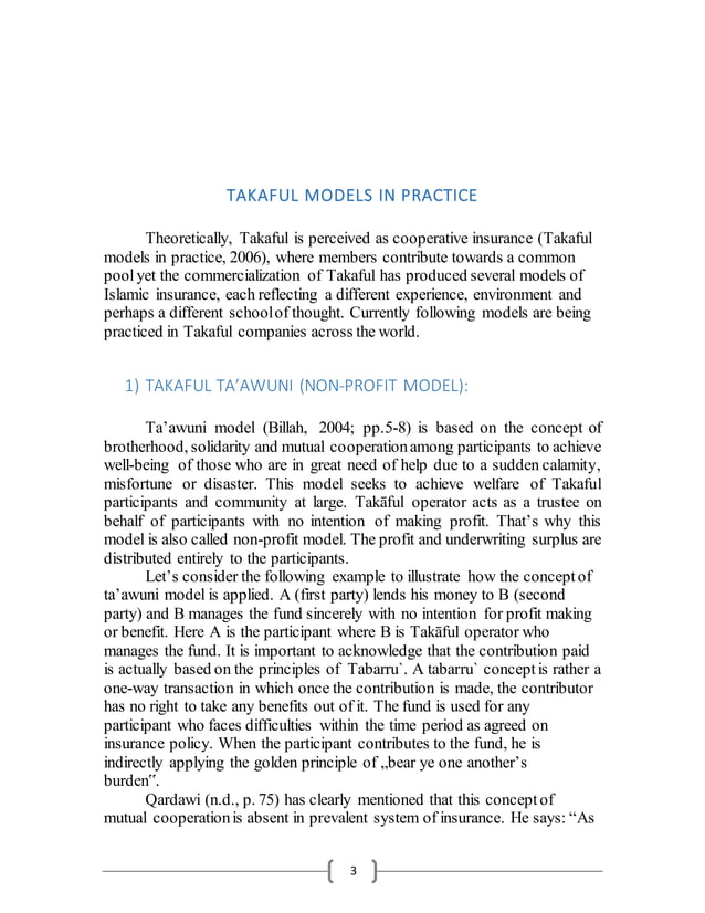 Takaful models and issues | DOCX | Mutual Funds | Personal Investing
