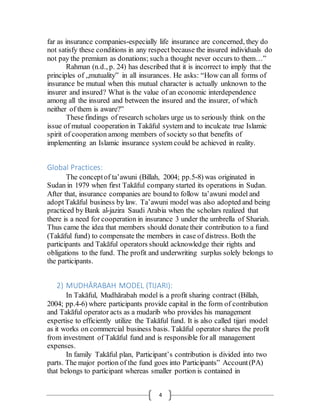 Takaful models and issues | DOCX