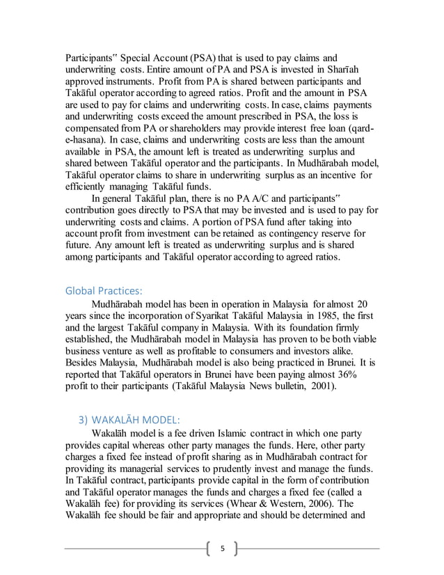 Takaful models and issues | DOCX | Mutual Funds | Personal Investing